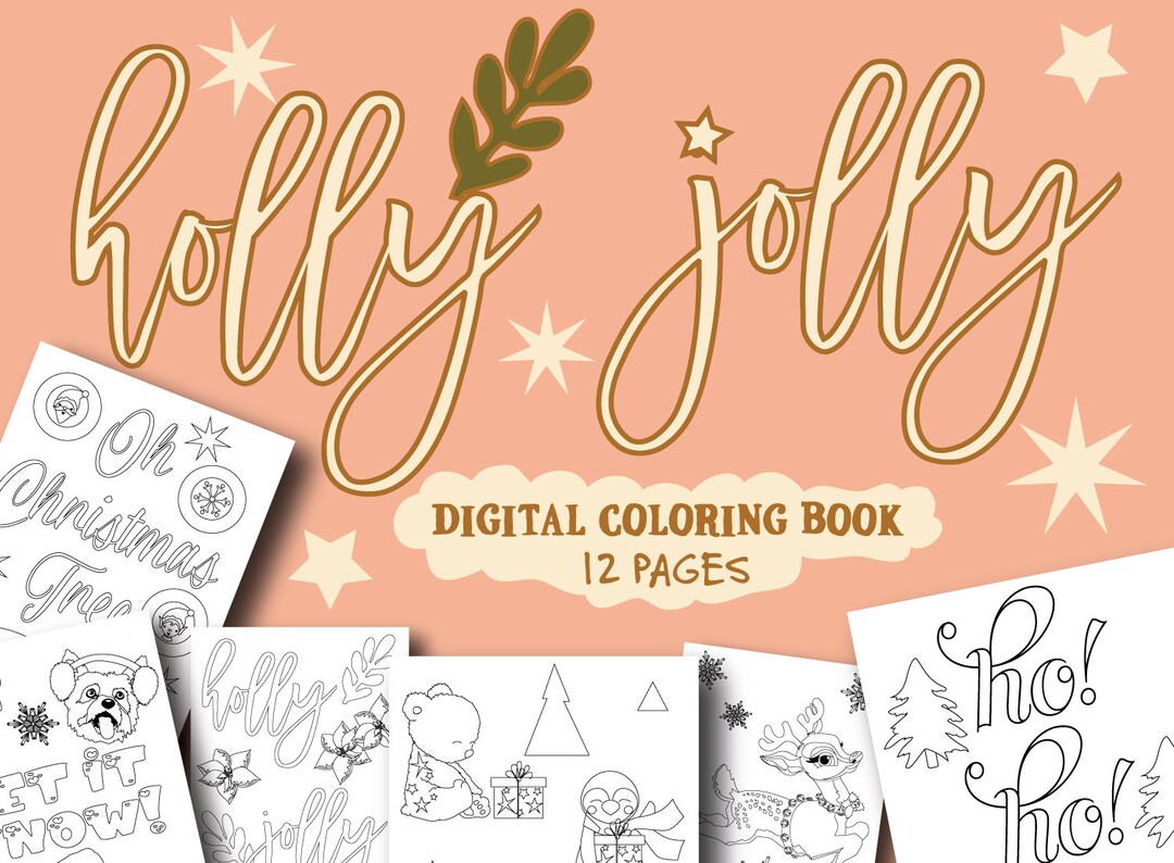 Holly Jolly Coloring Book/digital/instant Download - Etsy