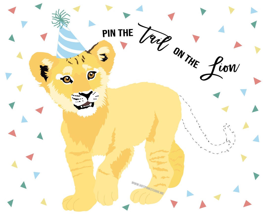 GAME Lion Pin the Tail on the Lion Game & FREE Lion Coloring Page ...