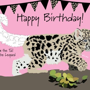Leopard- Pin the Tail on the Snow Leopard Cub Birthday Game INSTANT ...