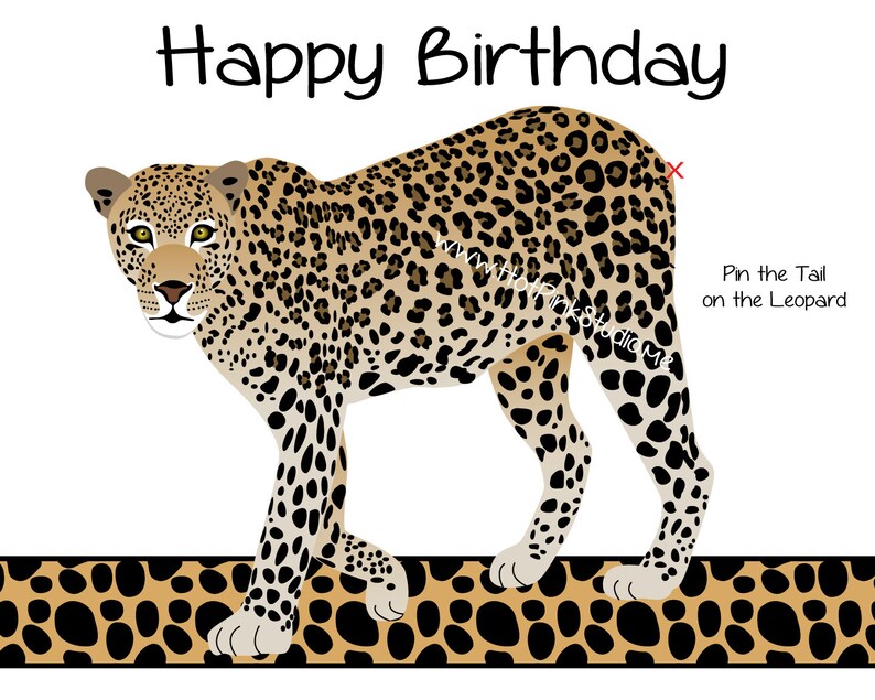 LEOPARD GAME Pin the Tail on the Leopard Birthday Game - Etsy UK