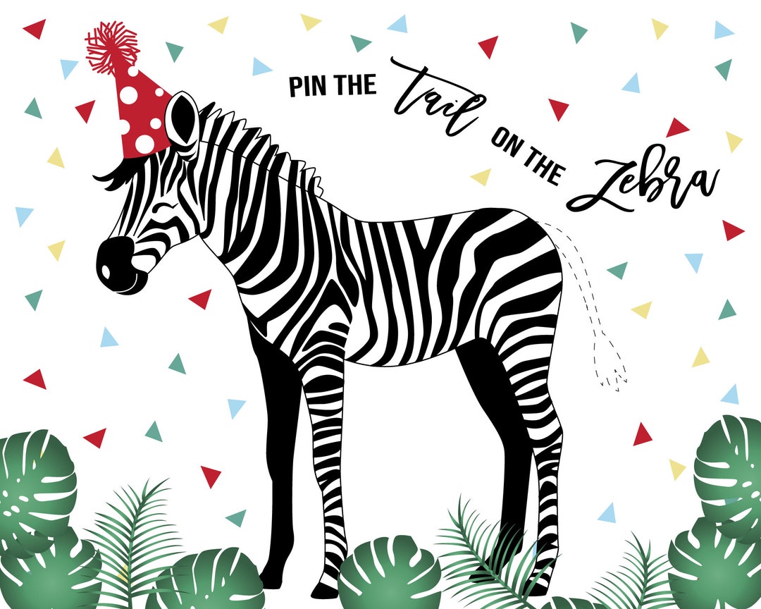 GAME Zebra Pin the Tail on the Zebra Game INSTANT DOWNLOAD - Printable ...