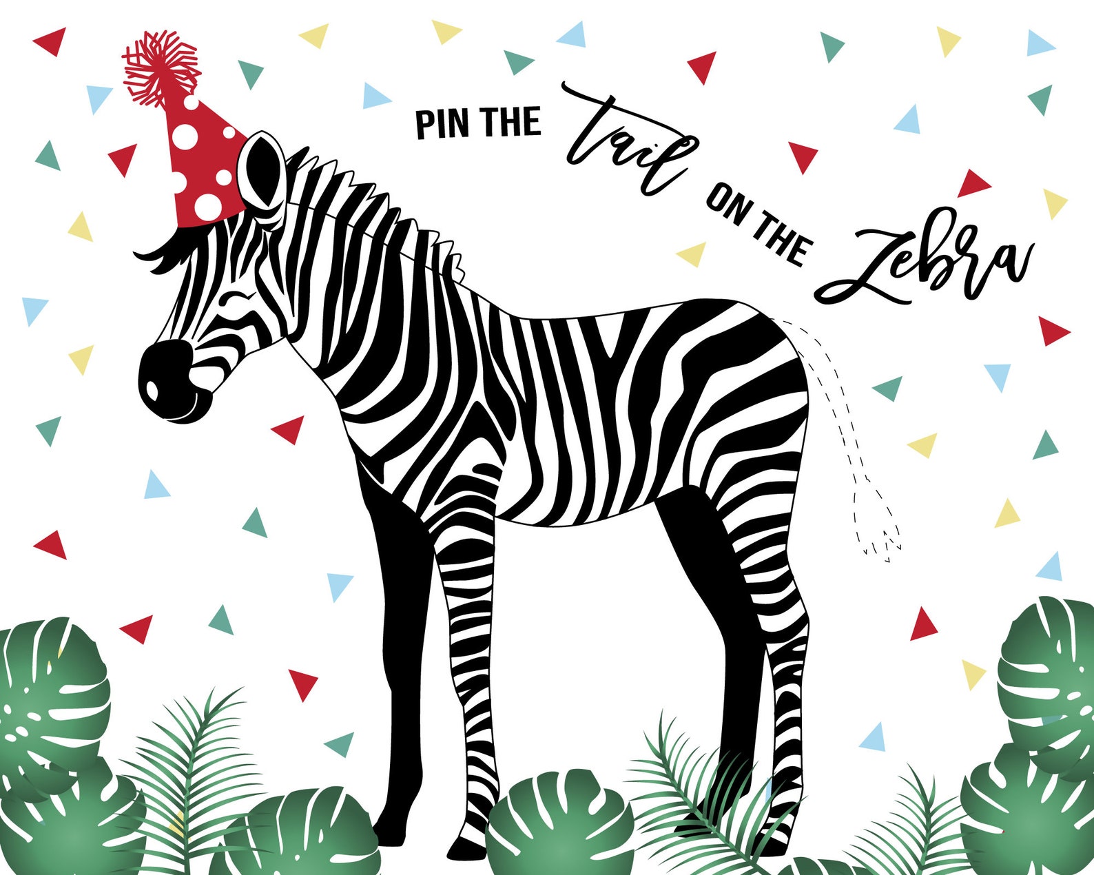 Zebra Pin the Tail Birthday Party Game (instant Download) - Etsy