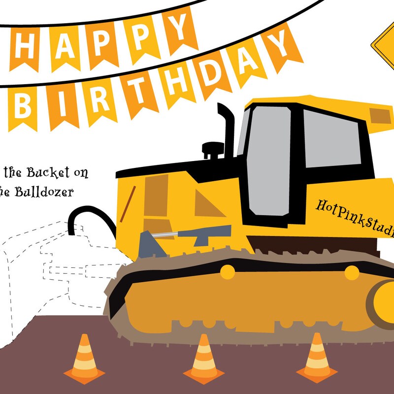 Pin the Tail on the Excavator - Etsy Canada