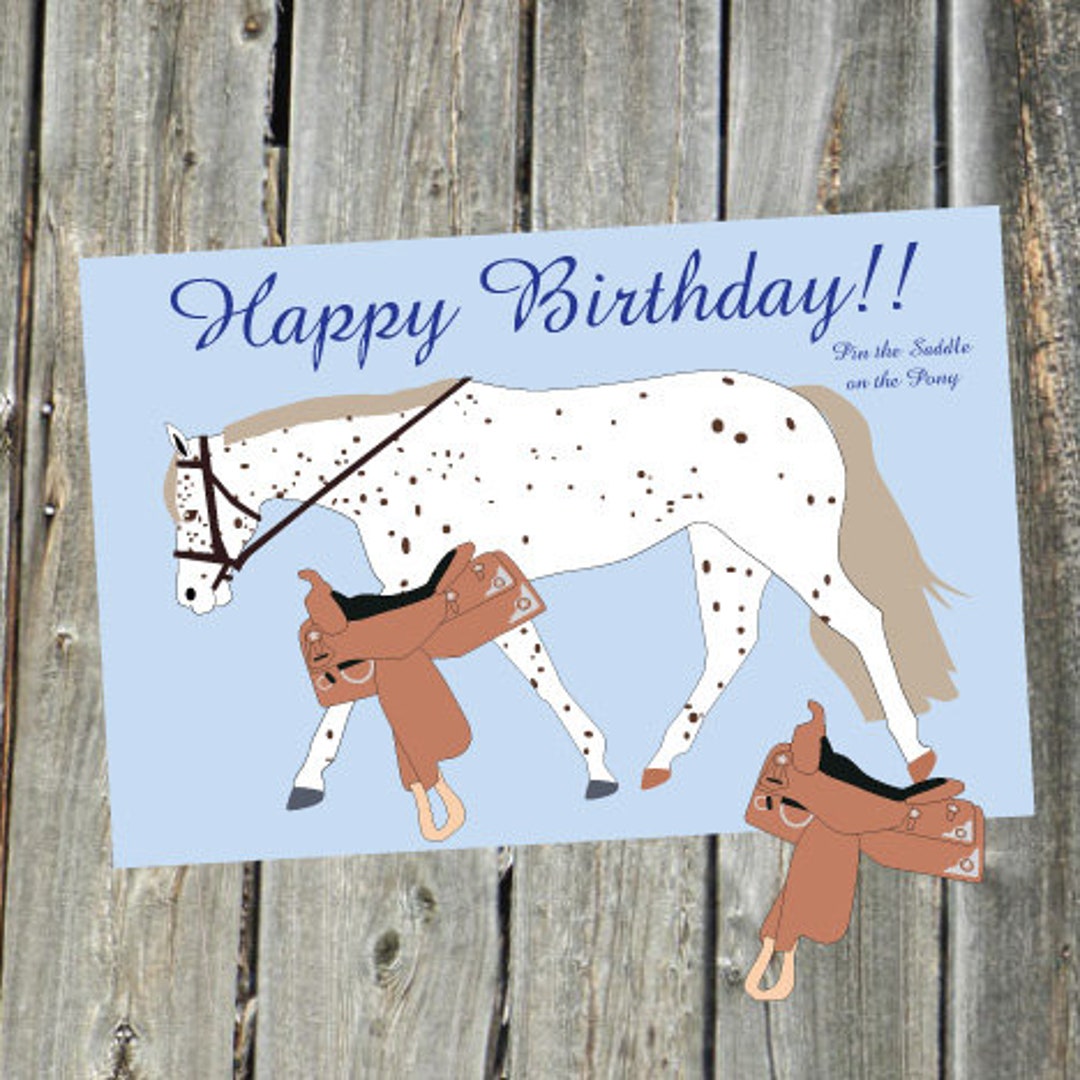GAME Pin the Saddle on the Horse Birthday Party Game Pony of America ...