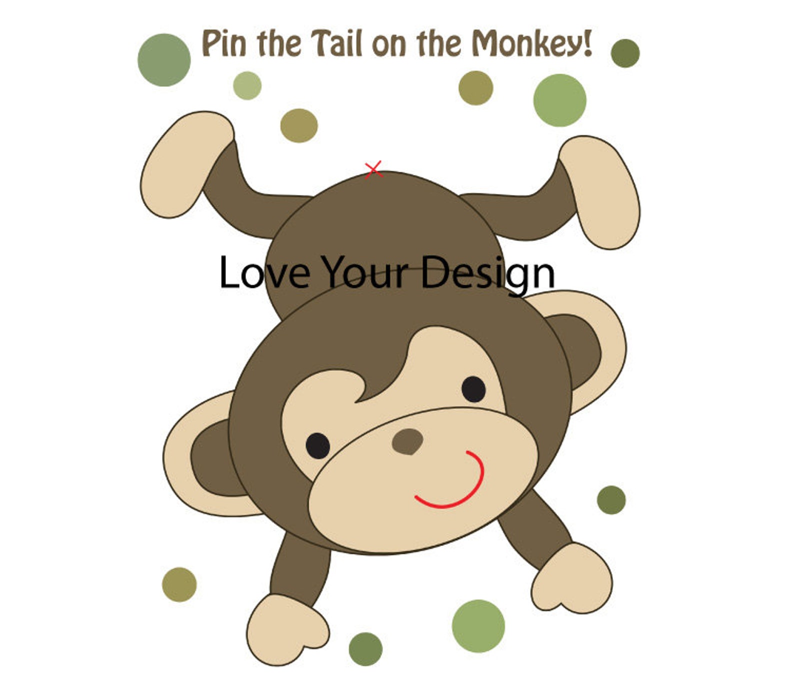 GAME Pin the Tail on the Monkey Birthday Party Game Instant DOWNLOAD ...