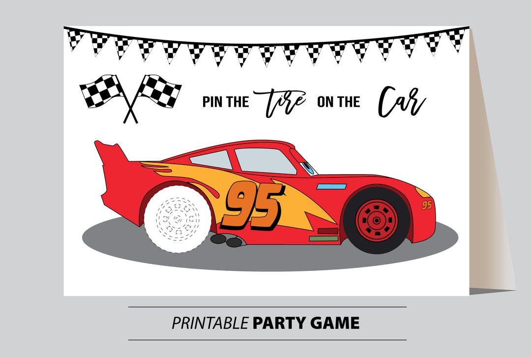 Pin the Tire on the Red Car Party Game (digital Download) - Etsy
