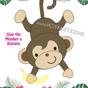 MONKEY GAME Give the Monkey a Banana Birthday Party Game You Print DIY ...