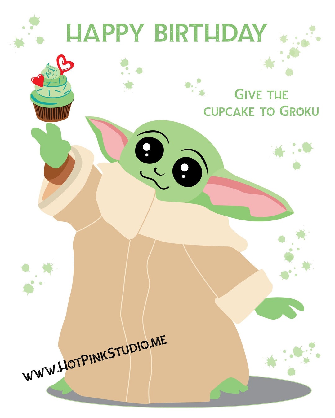 Groku Birthday Party Game: Pin the Cupcake on Groku (digital Download ...