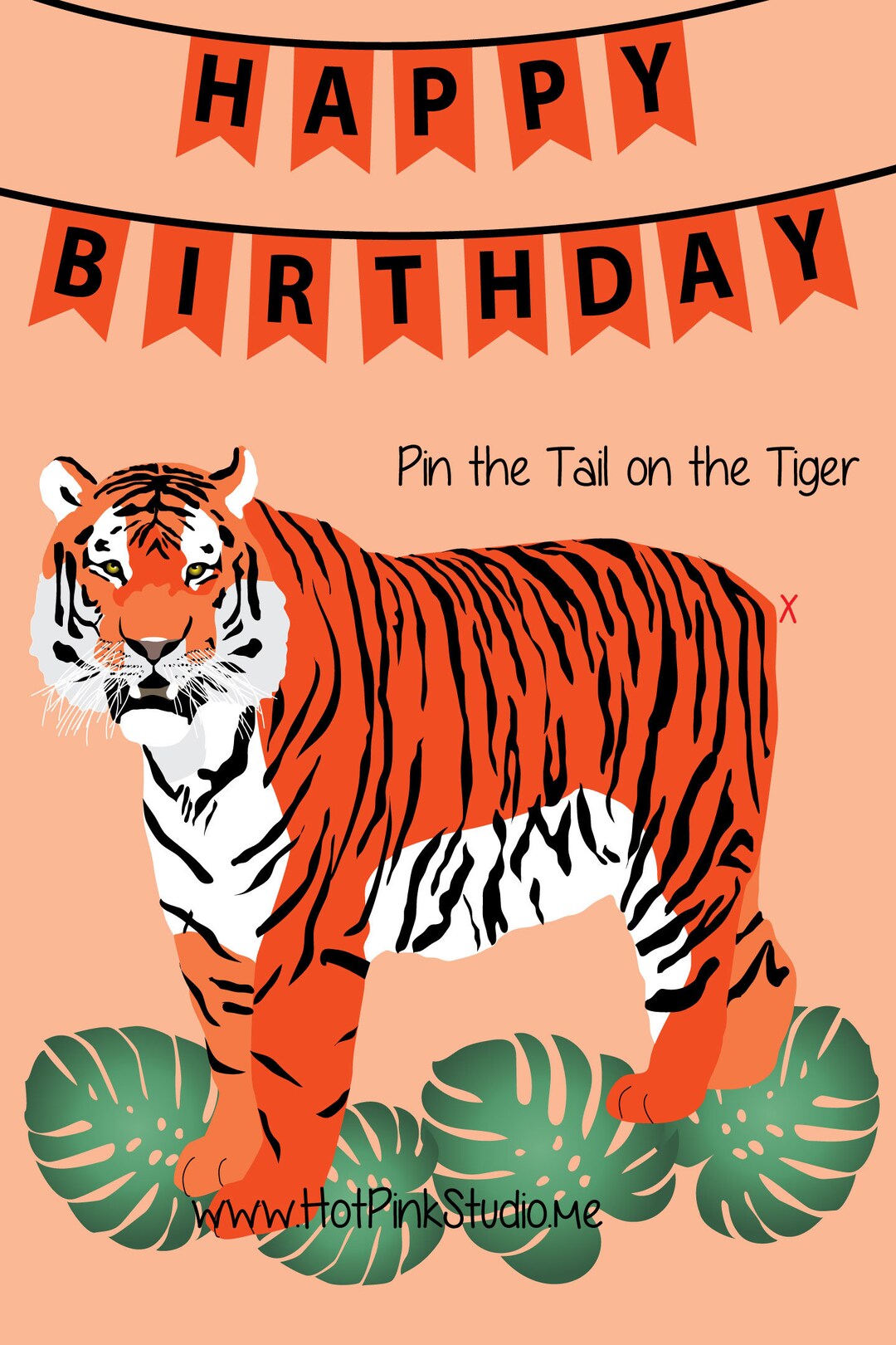 Bengal TIGER GAME Pin the Tail on the Tiger Birthday Game - Etsy