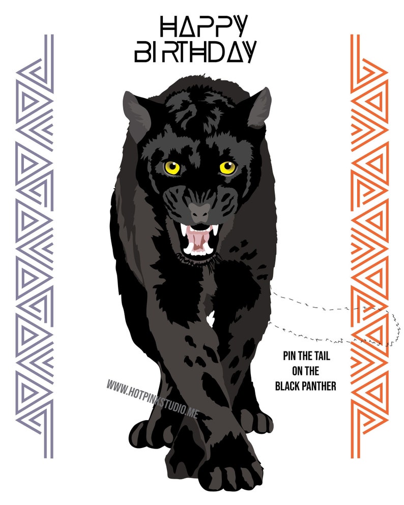 Panther Pin the Tail on the Black Panther Birthday Game & - Etsy