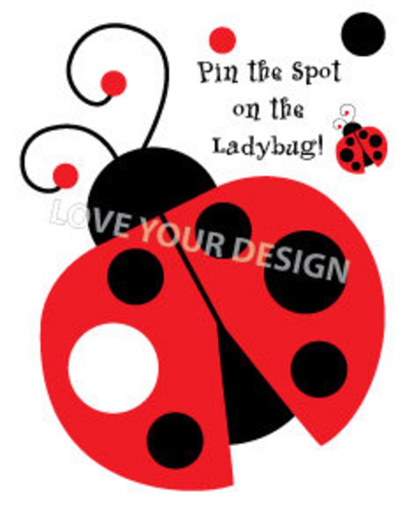 Ladybug Pin the Spots on the Ladybug Birthday Game Instant | Etsy