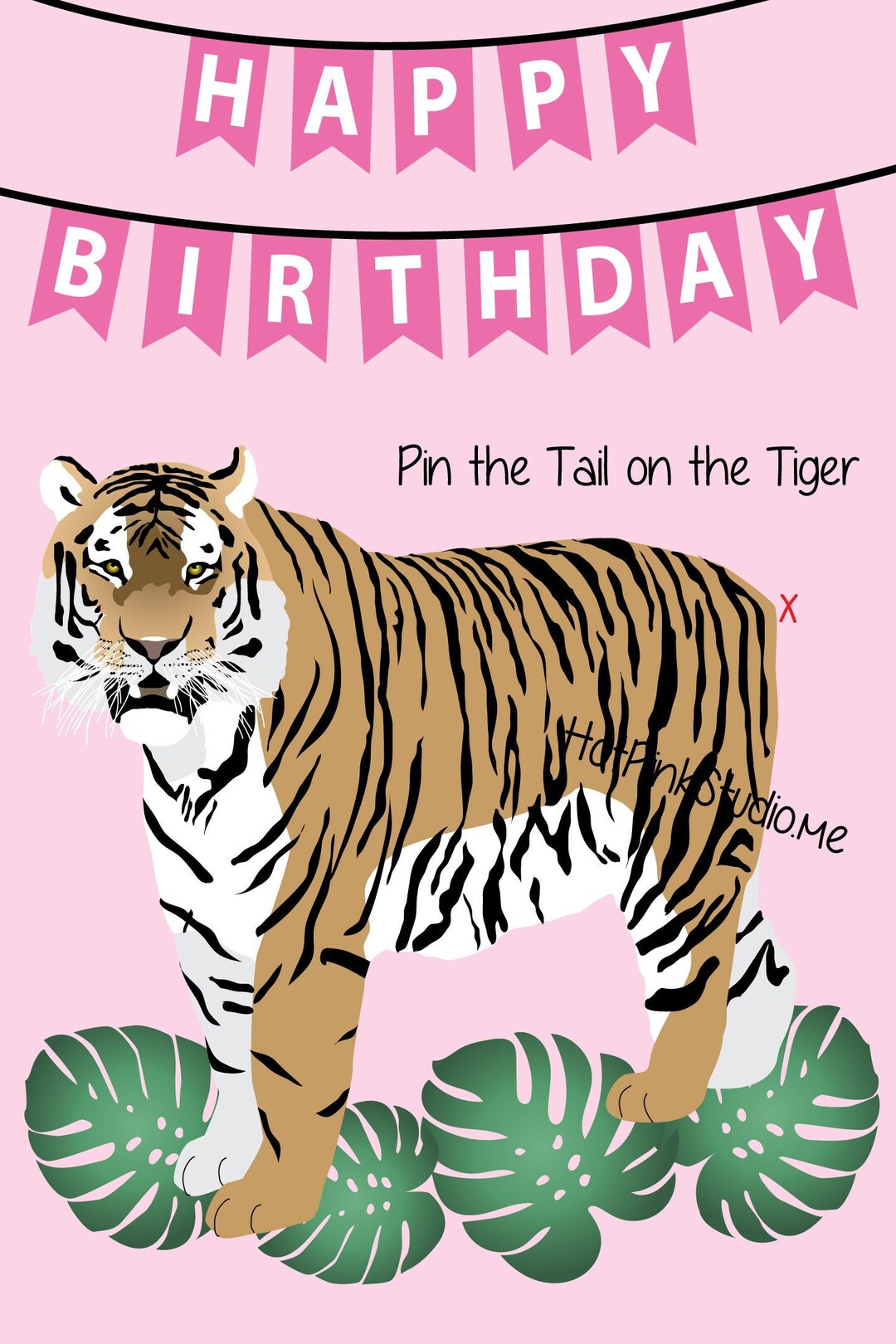 TIGER GAME Pin the Tail on the Jungle Tiger Birthday Game Digital Jpeg ...