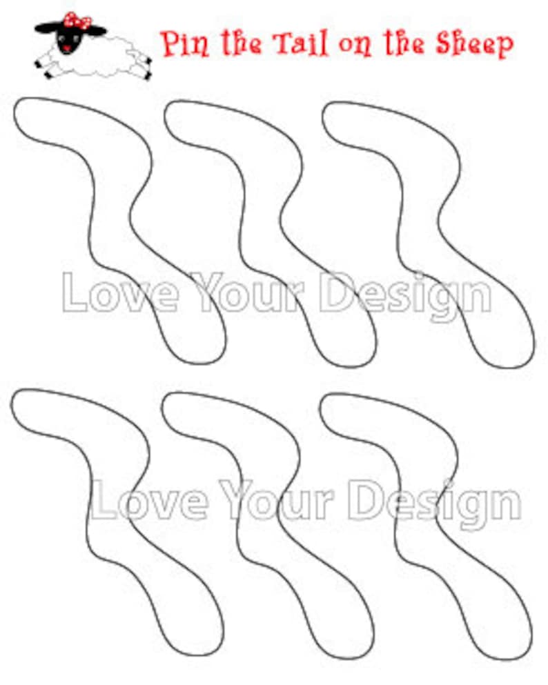 Sheep Pin the Tail on the Brown Lamb Game YOU PRINT Instant | Etsy