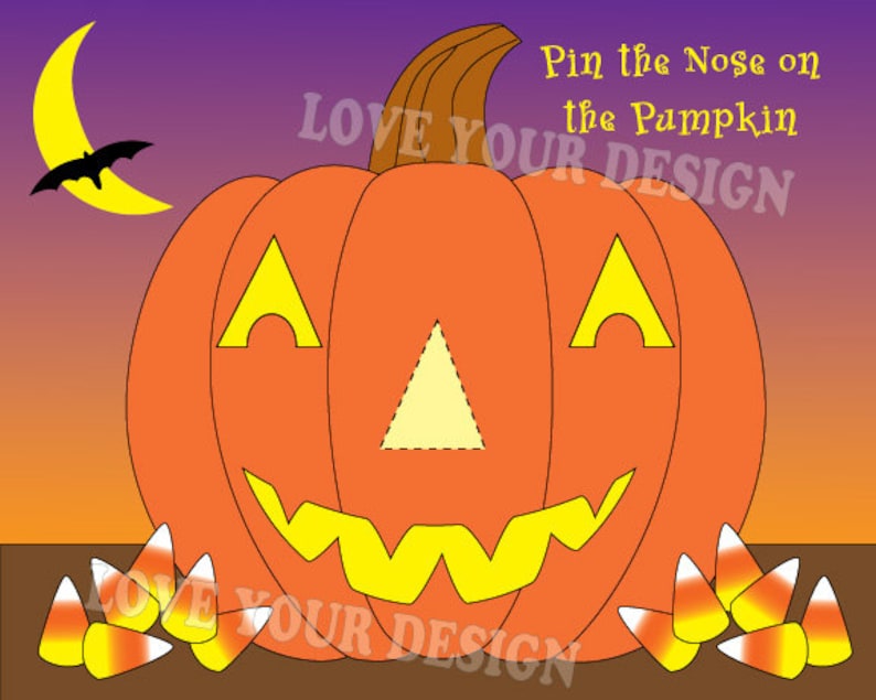 Halloween Pin the Nose on the Pumpkin Game INSTANT DOWNLOAD - Etsy