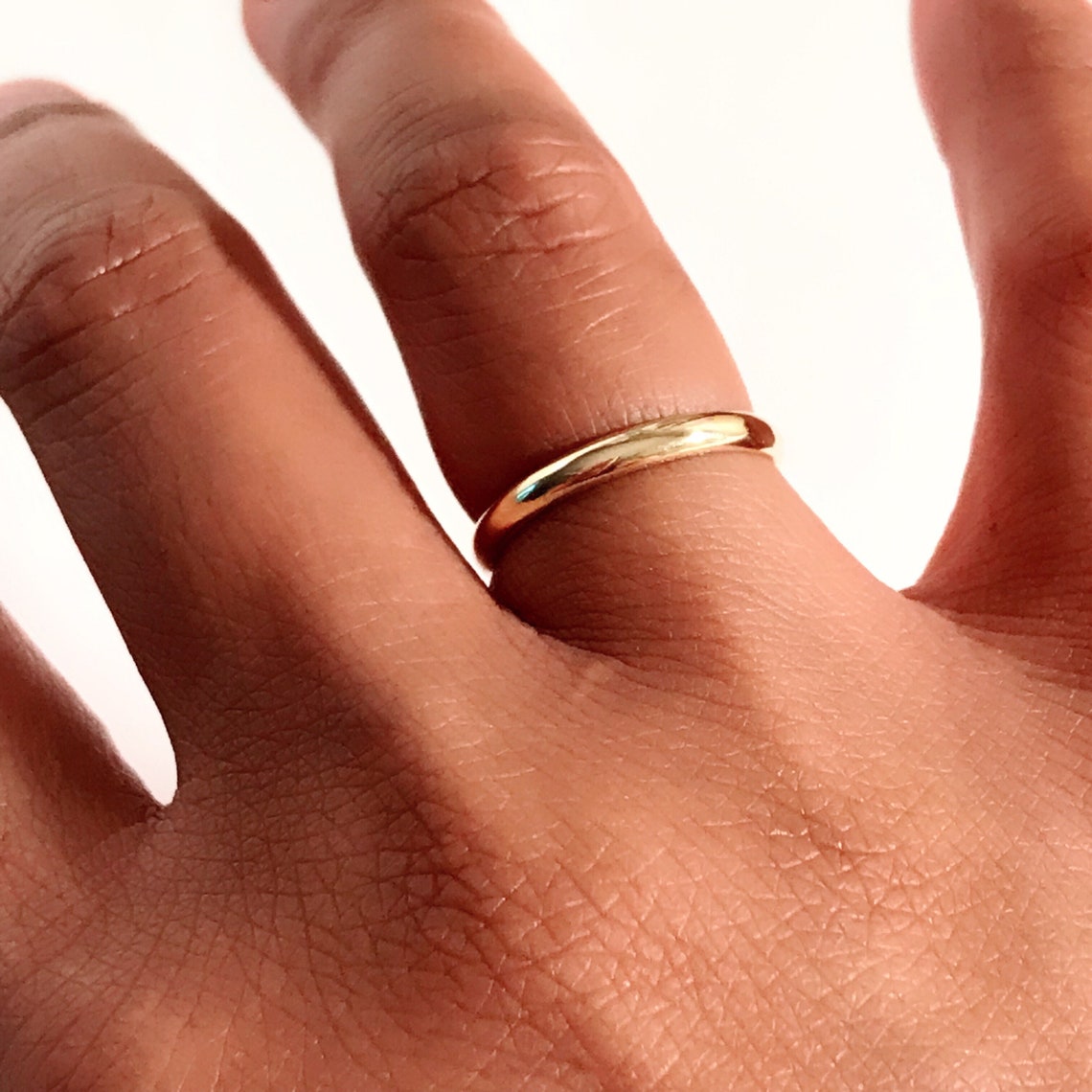 Anillo de banda de 18k anillo de oro de 18k anillo de boda | Etsy