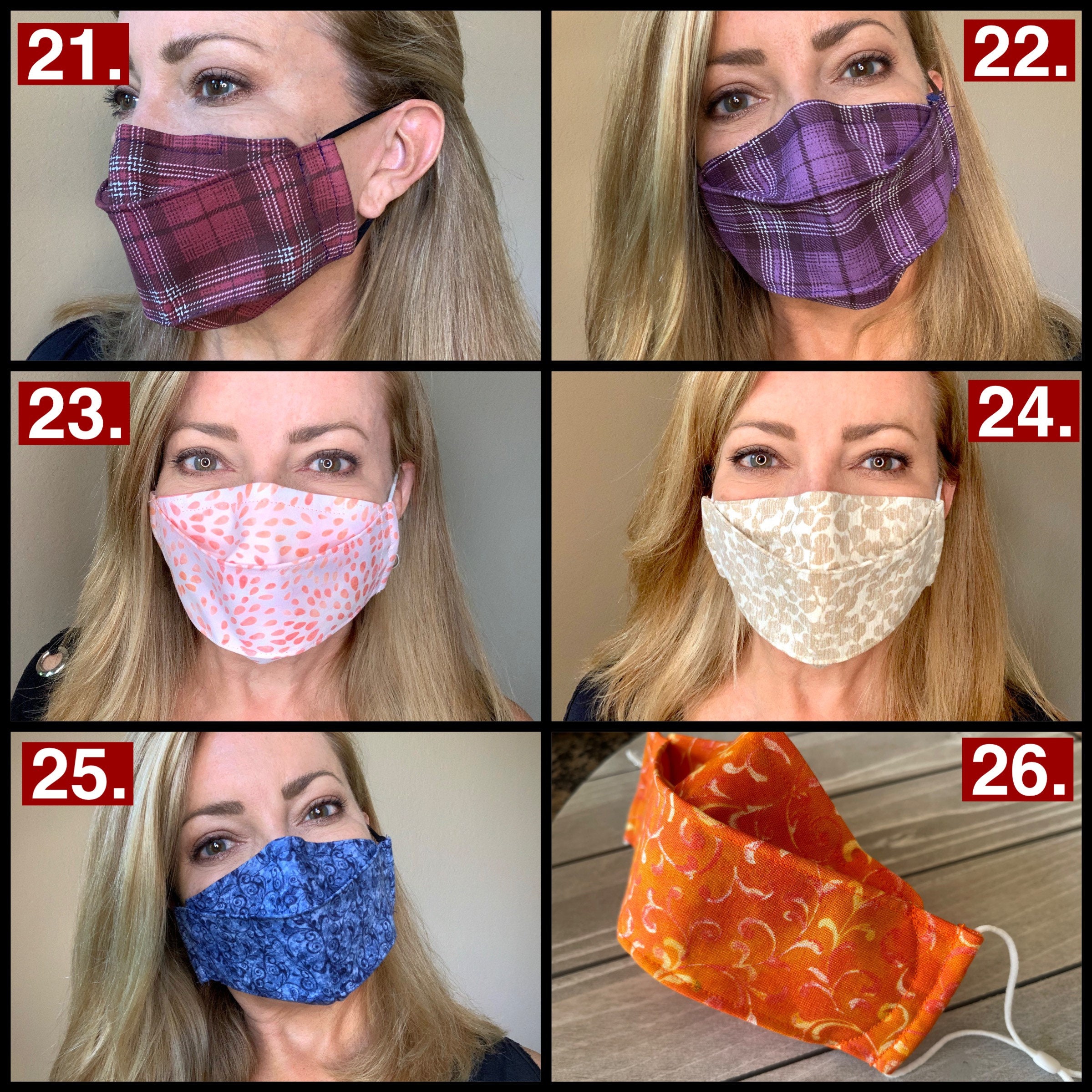 STYLISH 3D FACE MASKS 3-layered 100% Cotton Face Masks Eco | Etsy