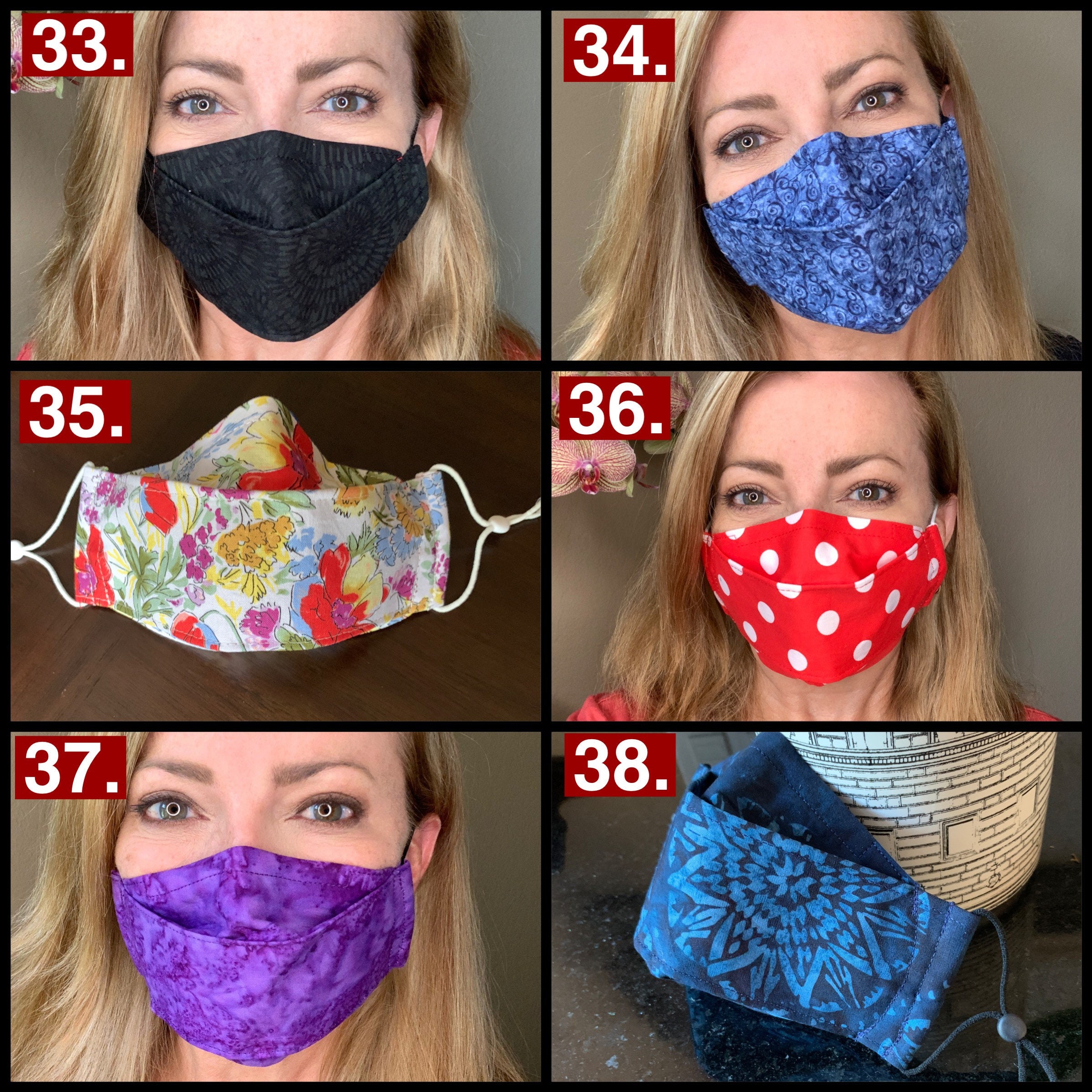 STYLISH 3D FACE MASKS 3-layered 100% Cotton Face Masks Eco | Etsy