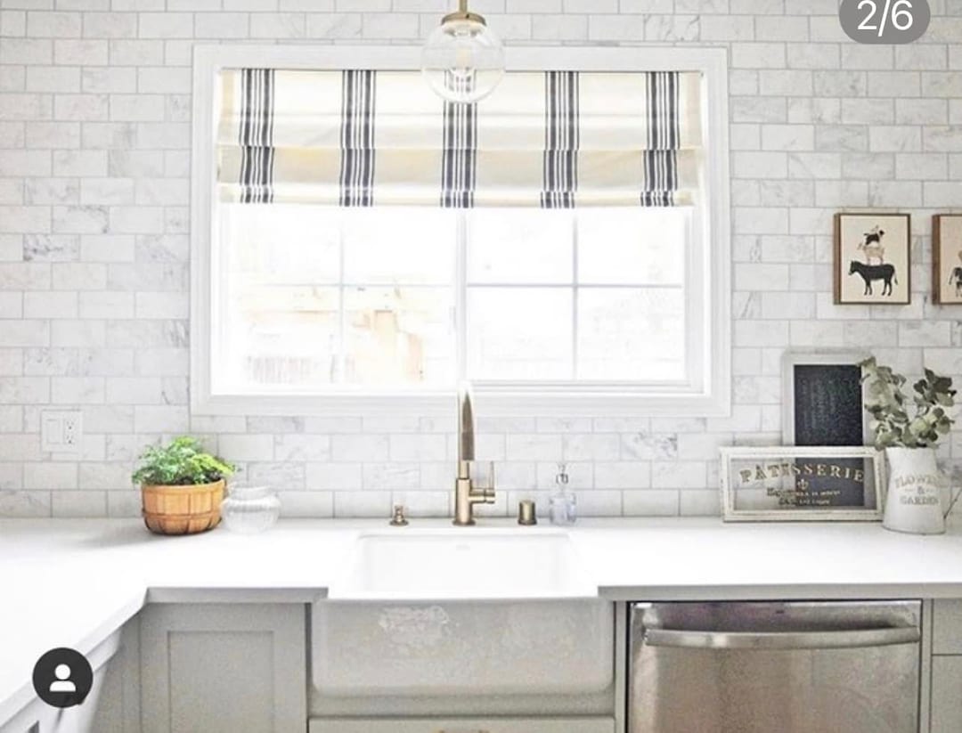 Striped Roman Shade in Custom Sizes! Fabric Shown in Photo Included in ...