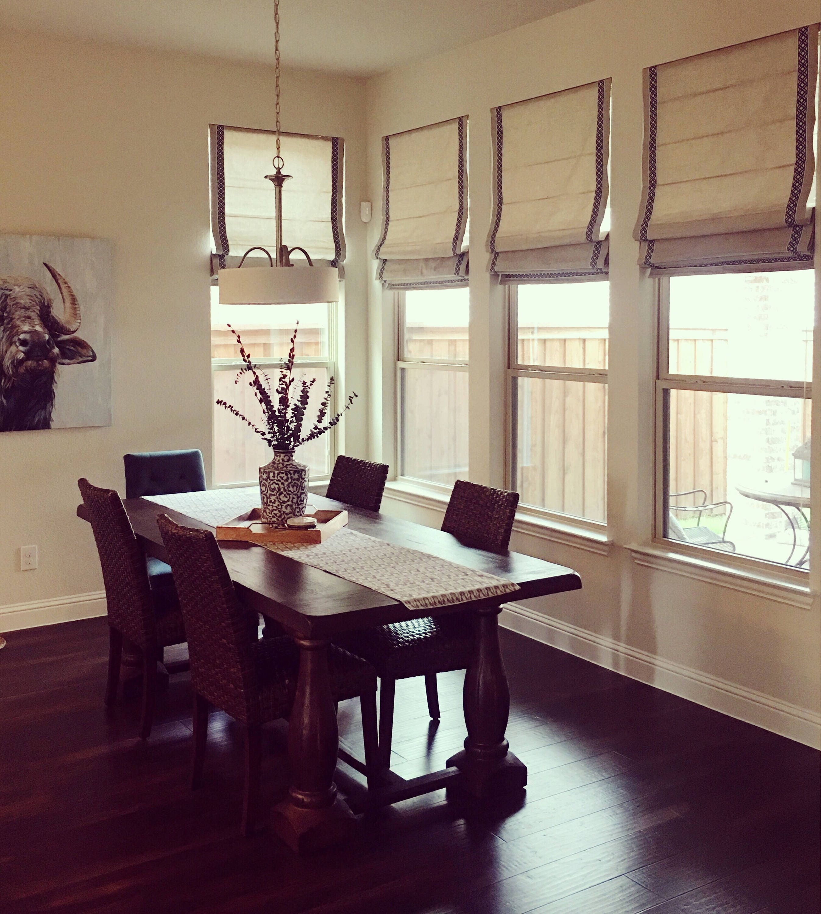 Handmade Window Treatments with ribbon banding Custom Roman | Etsy