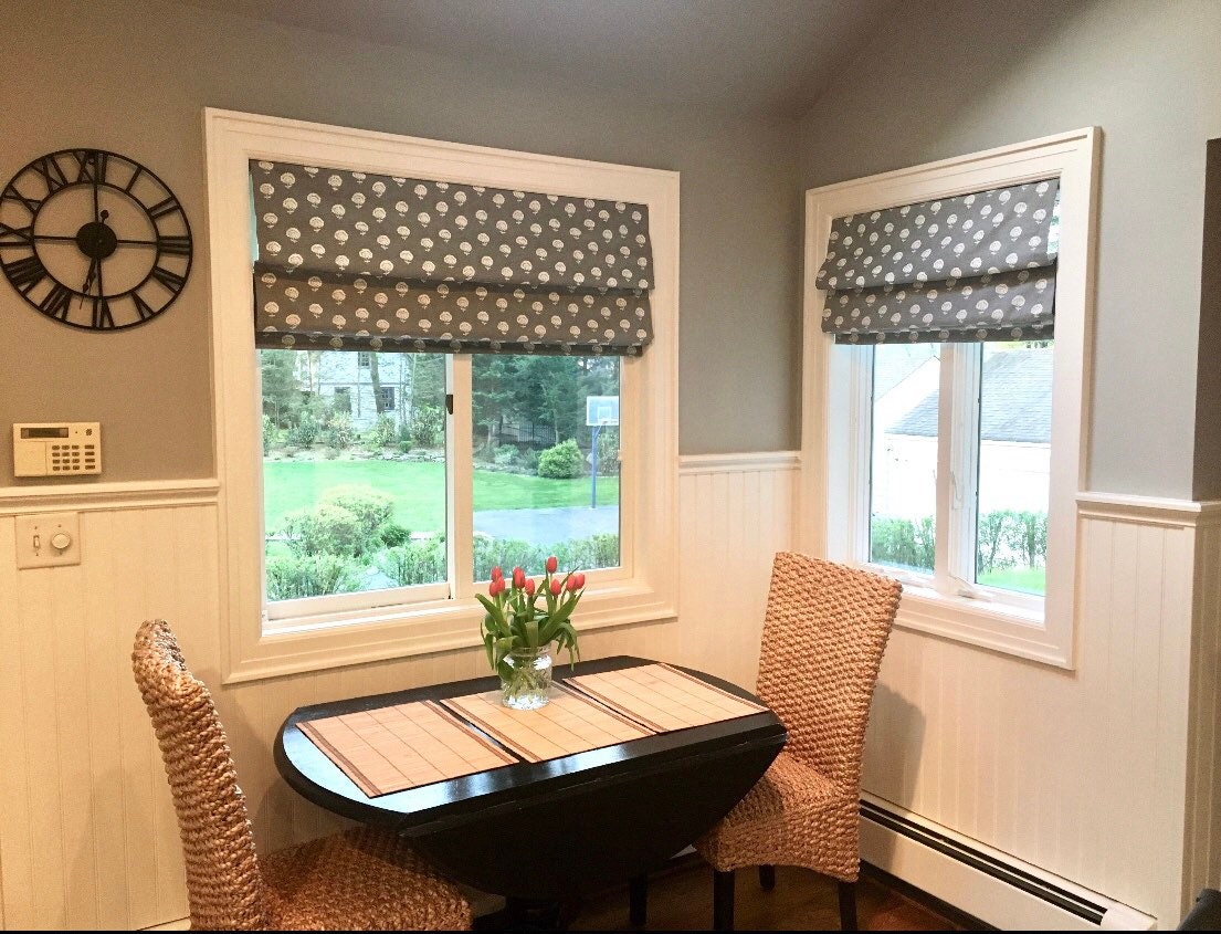 Fabric Roman Shades Flat Roman Shade White Shades Any | Etsy