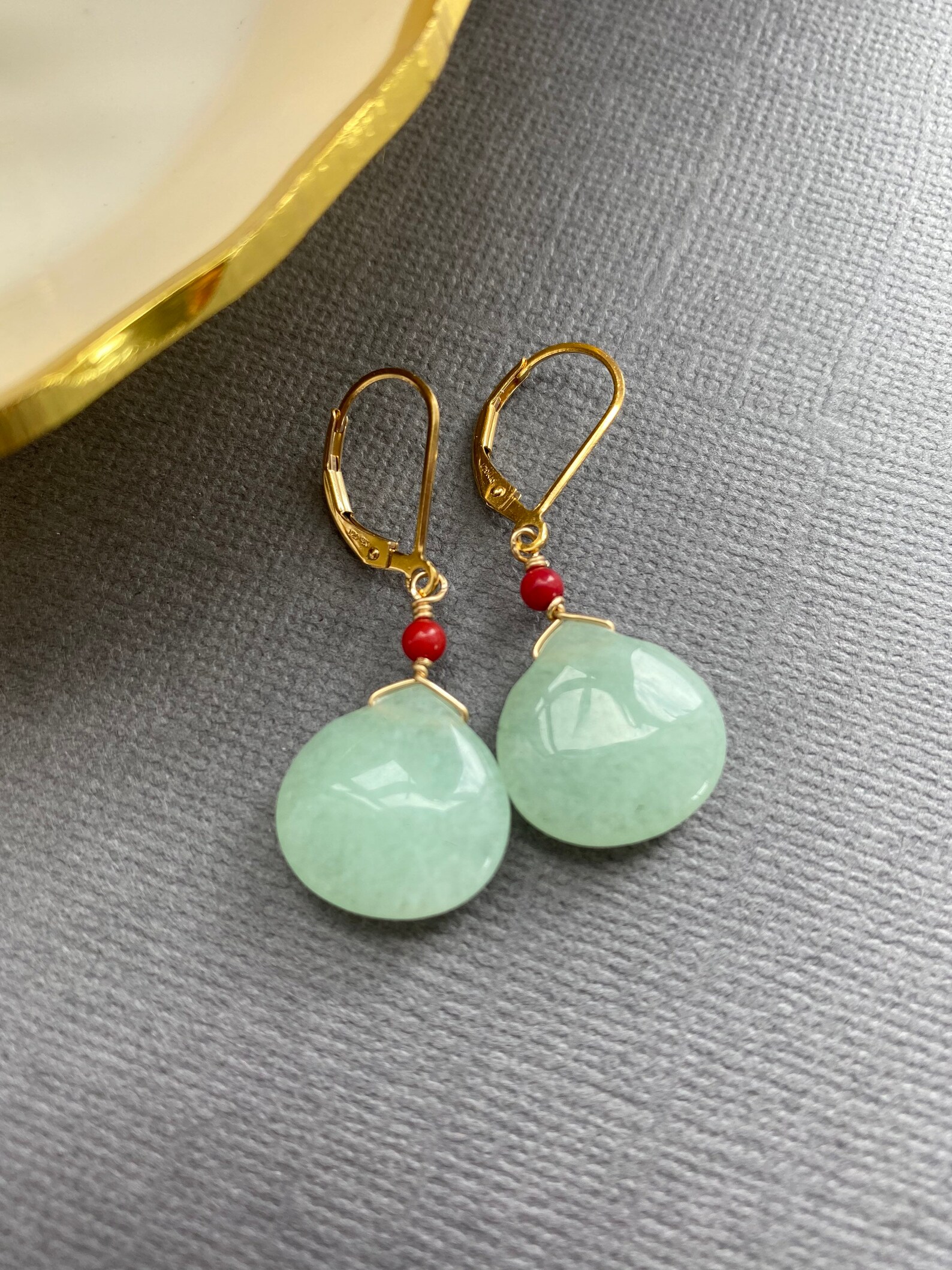 Pendientes de jade blanco joyas de jade pendientes de - Etsy México