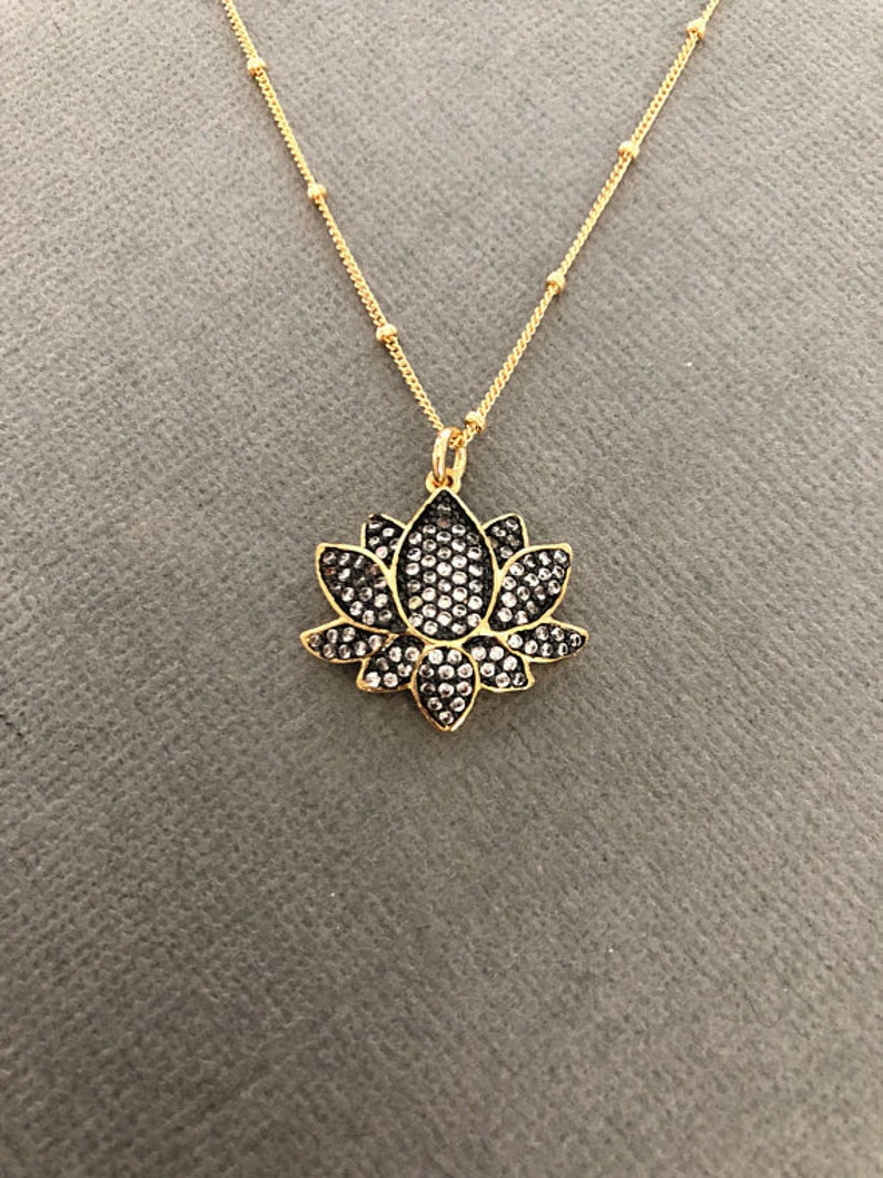 Lotus Flower Necklace Lotus Necklace Lotus Flower Pendant - Etsy
