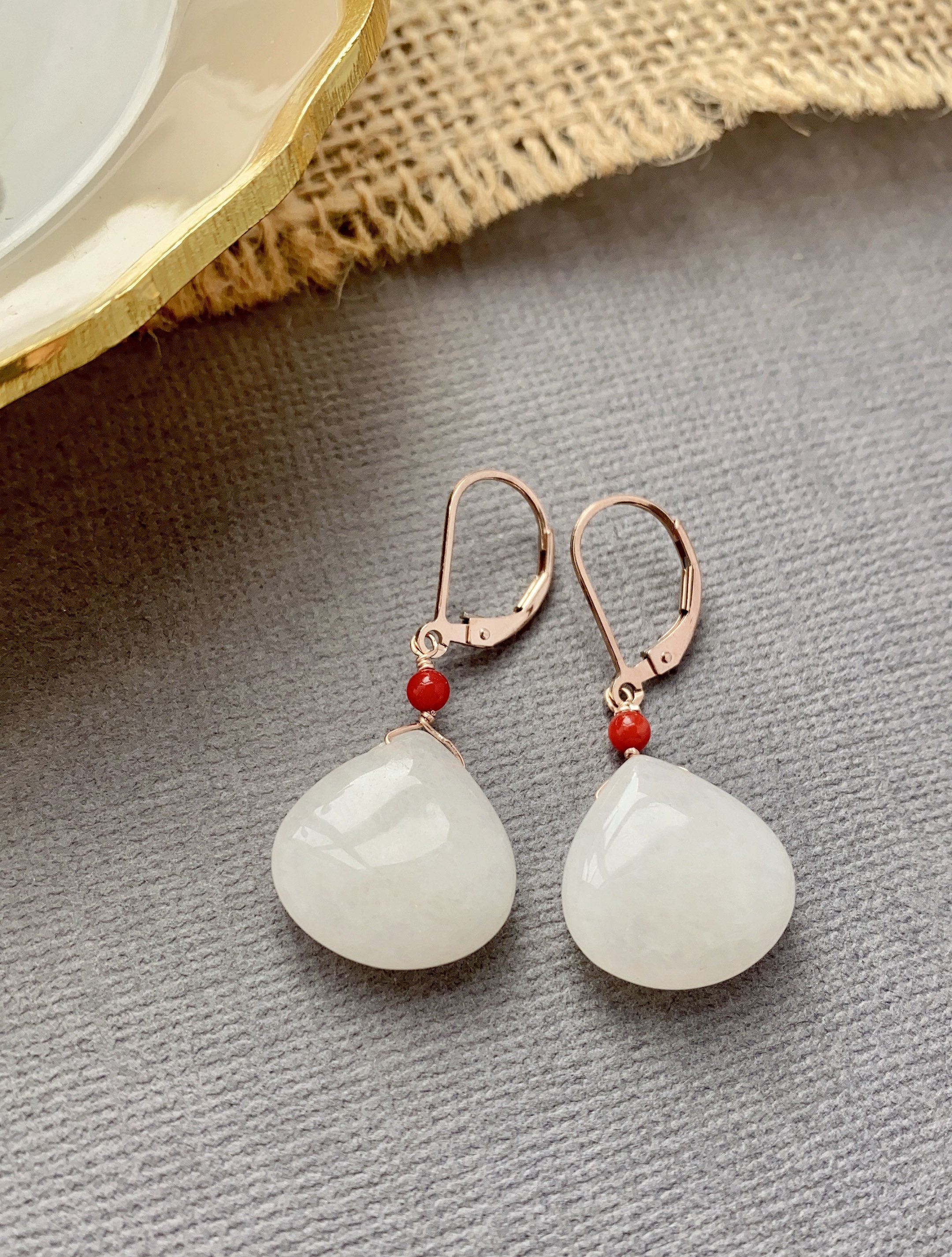 Pendientes de jade blanco joyas de jade pendientes de - Etsy México