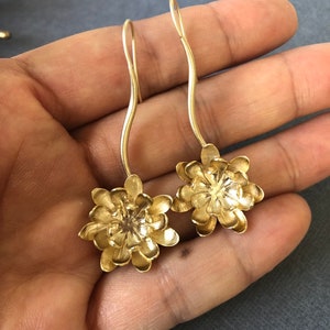 Lotus Flower Earrings, Flower Earrings, Minimalist Earrings, Modest ...