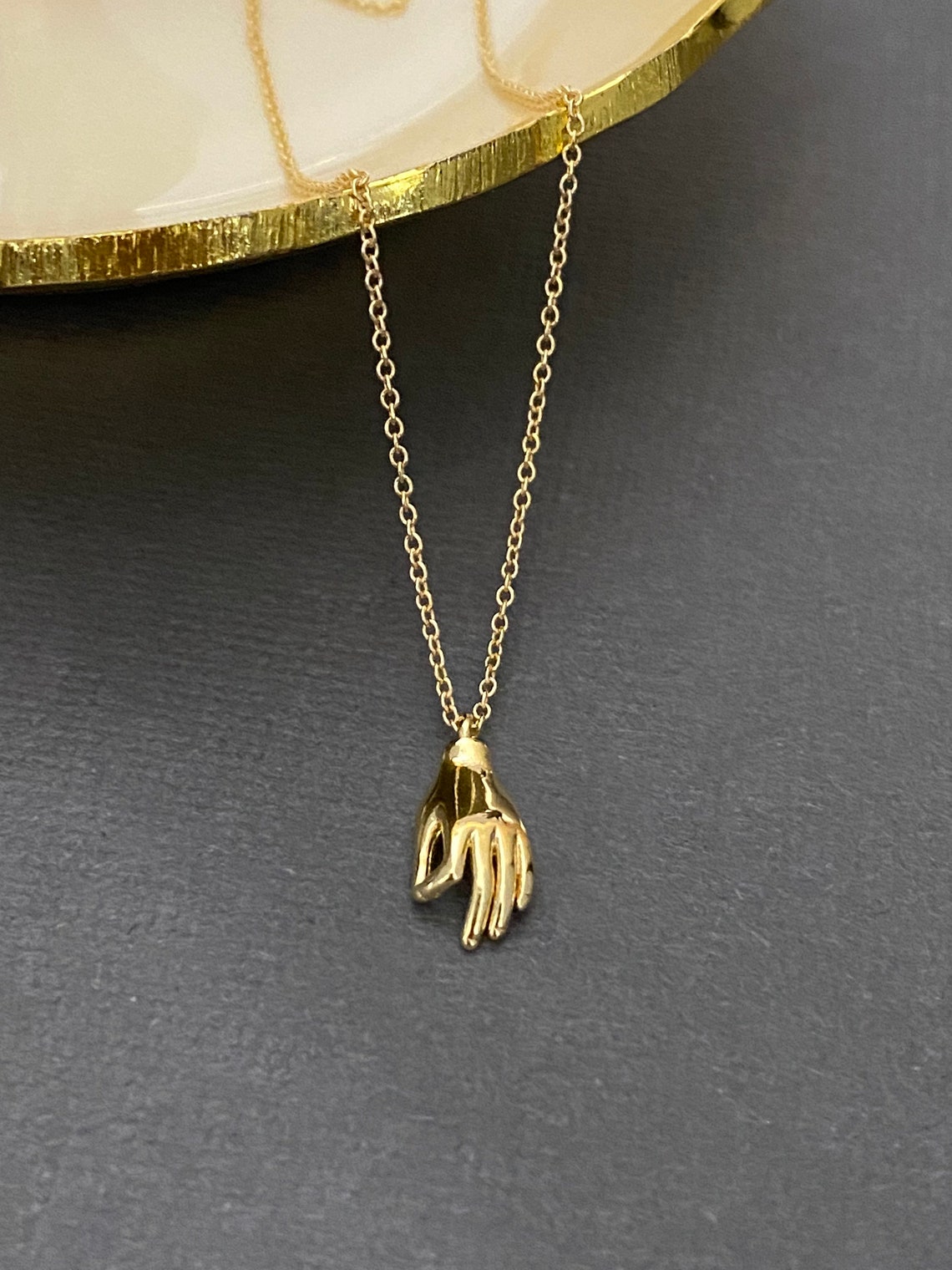 Gold Mudra Hand Necklace Gyan Mudra Hand Necklace Hand Mudra | Etsy