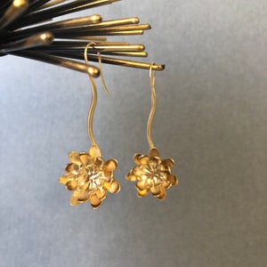 Lotus Flower Earrings, Flower Earrings, Minimalist Earrings, Modest ...