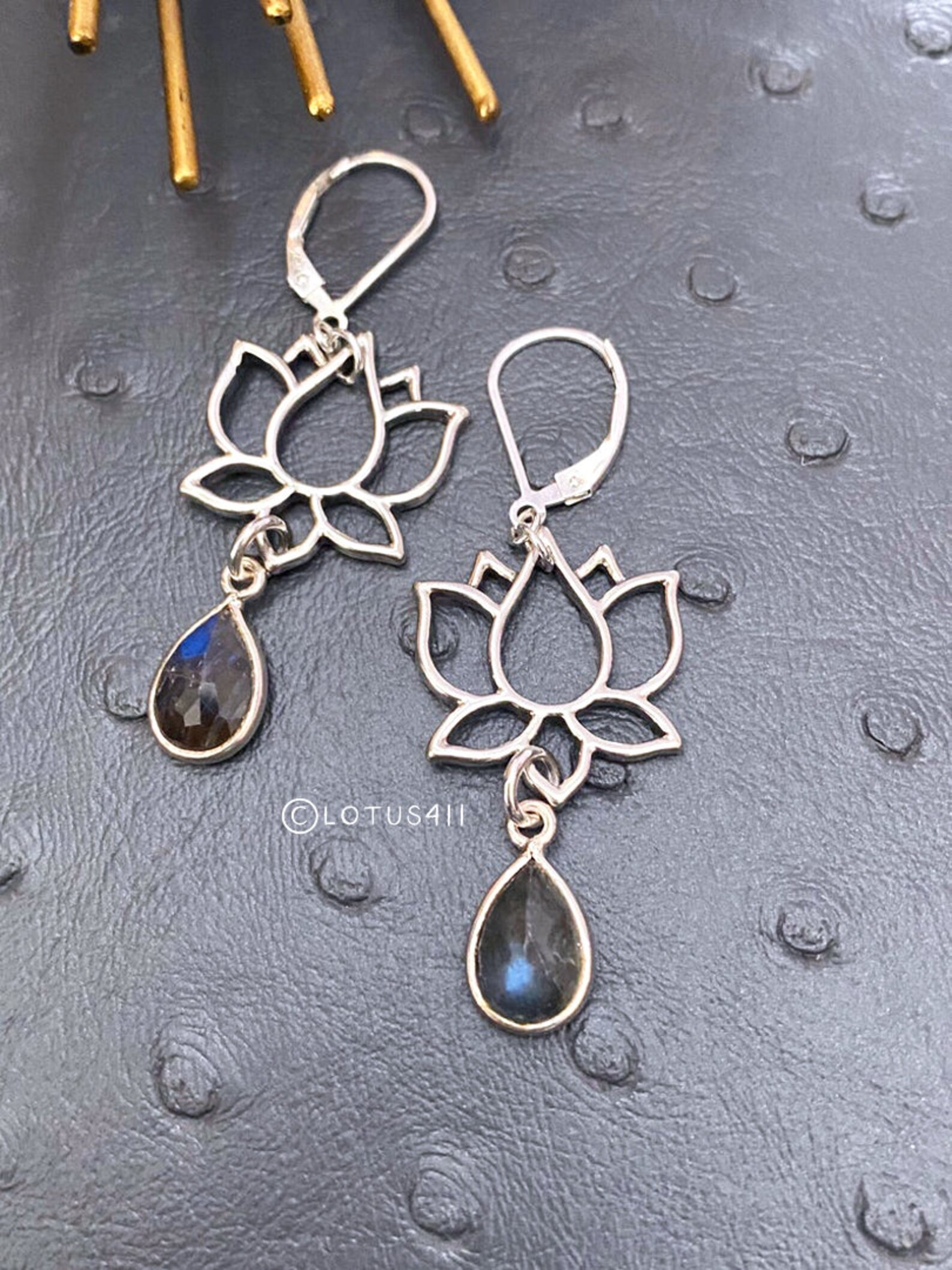 Lotus Flower Earrings Gold Lotus Earrings Lotus Jewelry | Etsy