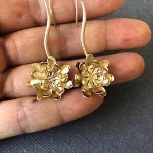 Lotus Flower Earrings, Flower Earrings, Minimalist Earrings, Modest ...