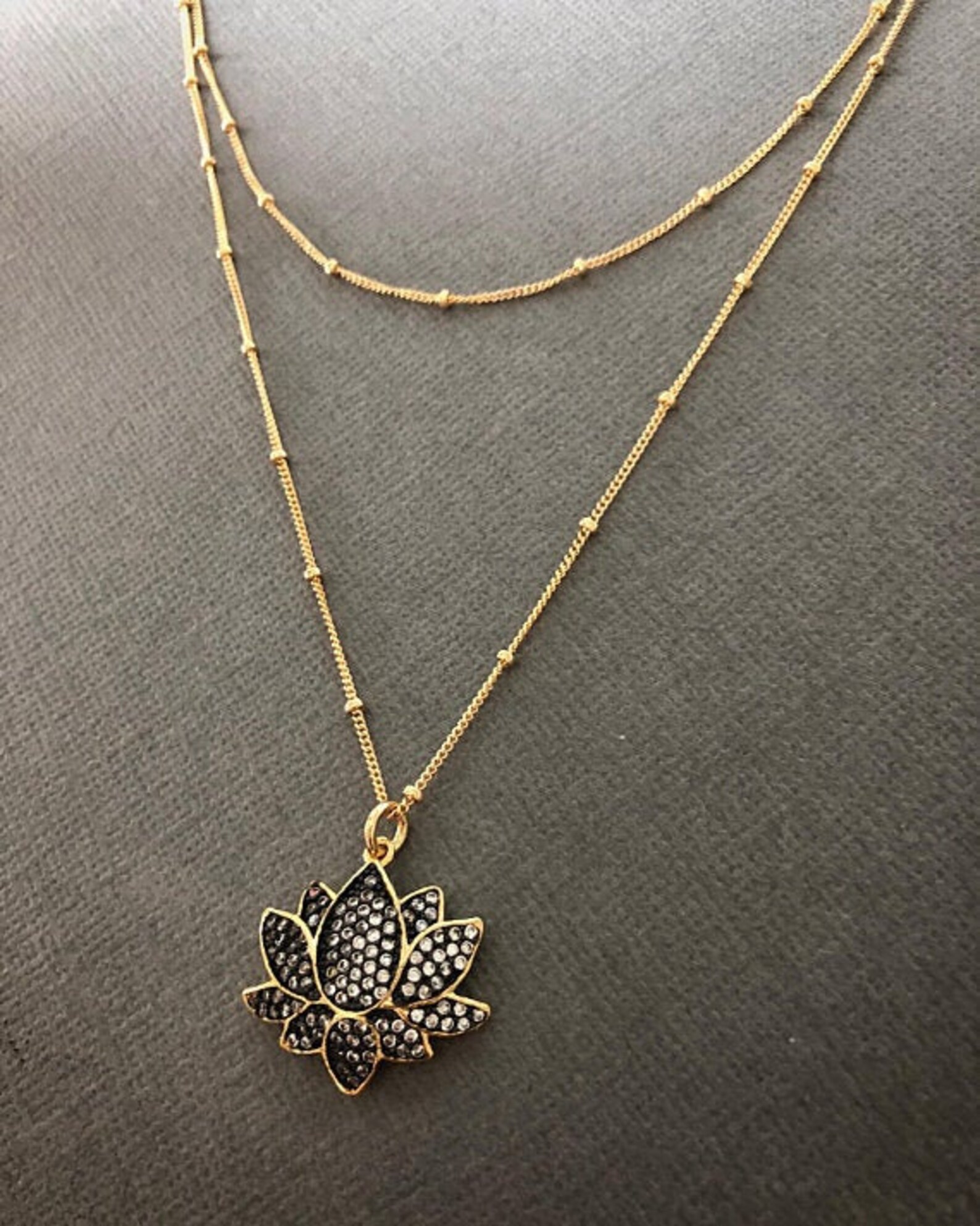 Lotus Flower Necklace Lotus Necklace Lotus Flower Pendant - Etsy