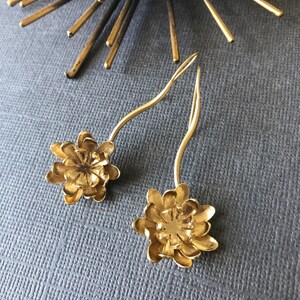 Lotus Flower Earrings, Flower Earrings, Minimalist Earrings, Modest ...