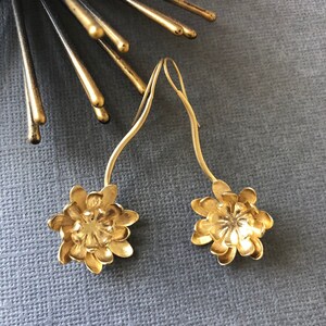 Lotus Flower Earrings, Flower Earrings, Minimalist Earrings, Modest ...