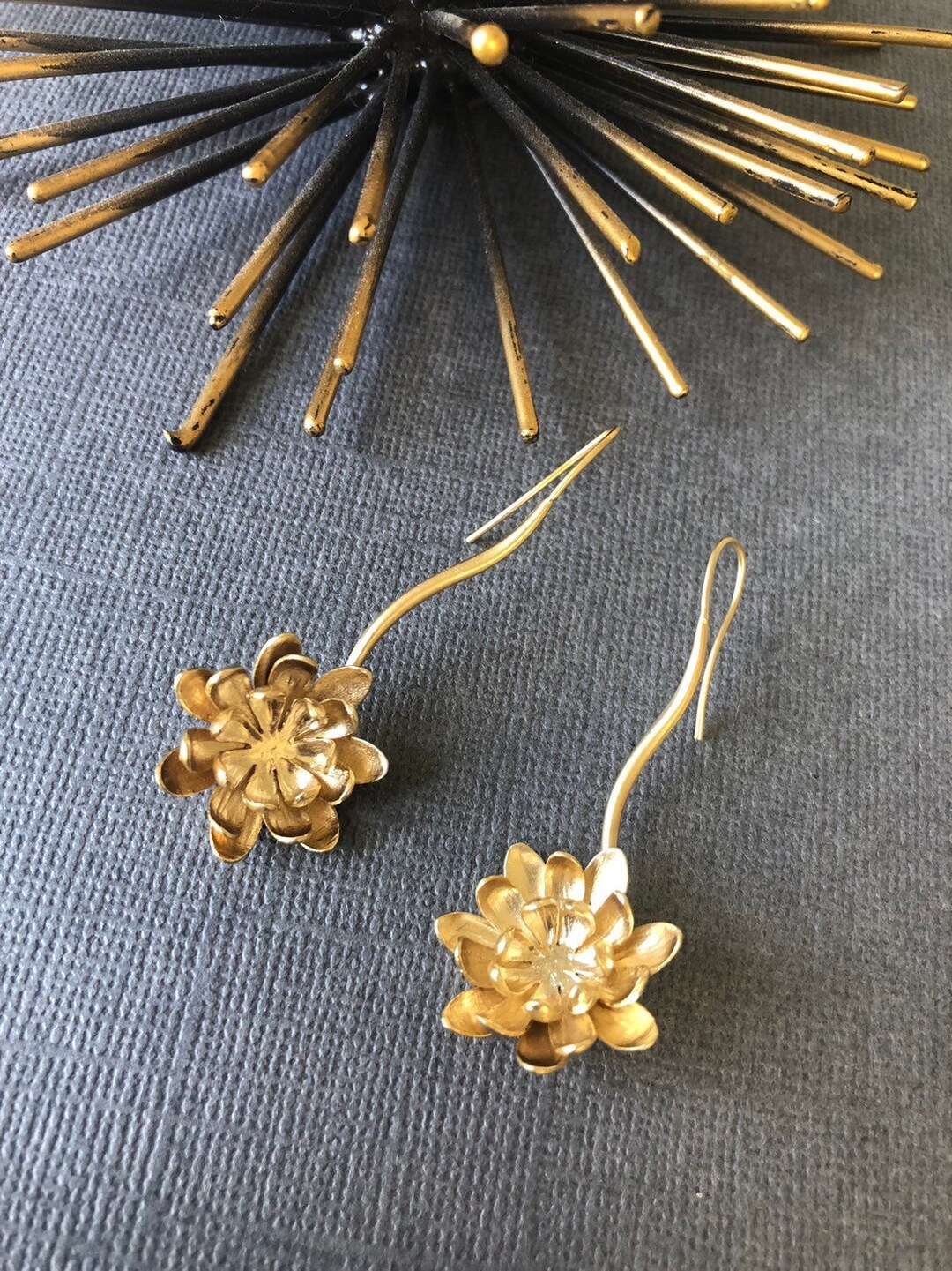 Lotus Flower Earrings, Flower Earrings, Minimalist Earrings, Modest ...