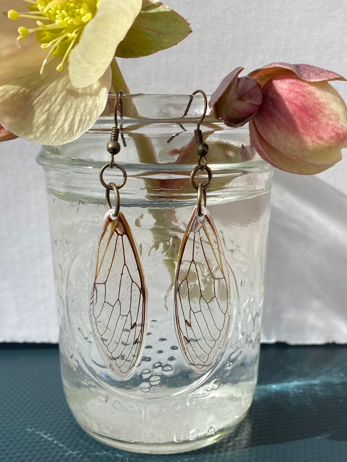 Cicada Wing Earrings Resin Embedded Insect Wing Jewelry - Etsy
