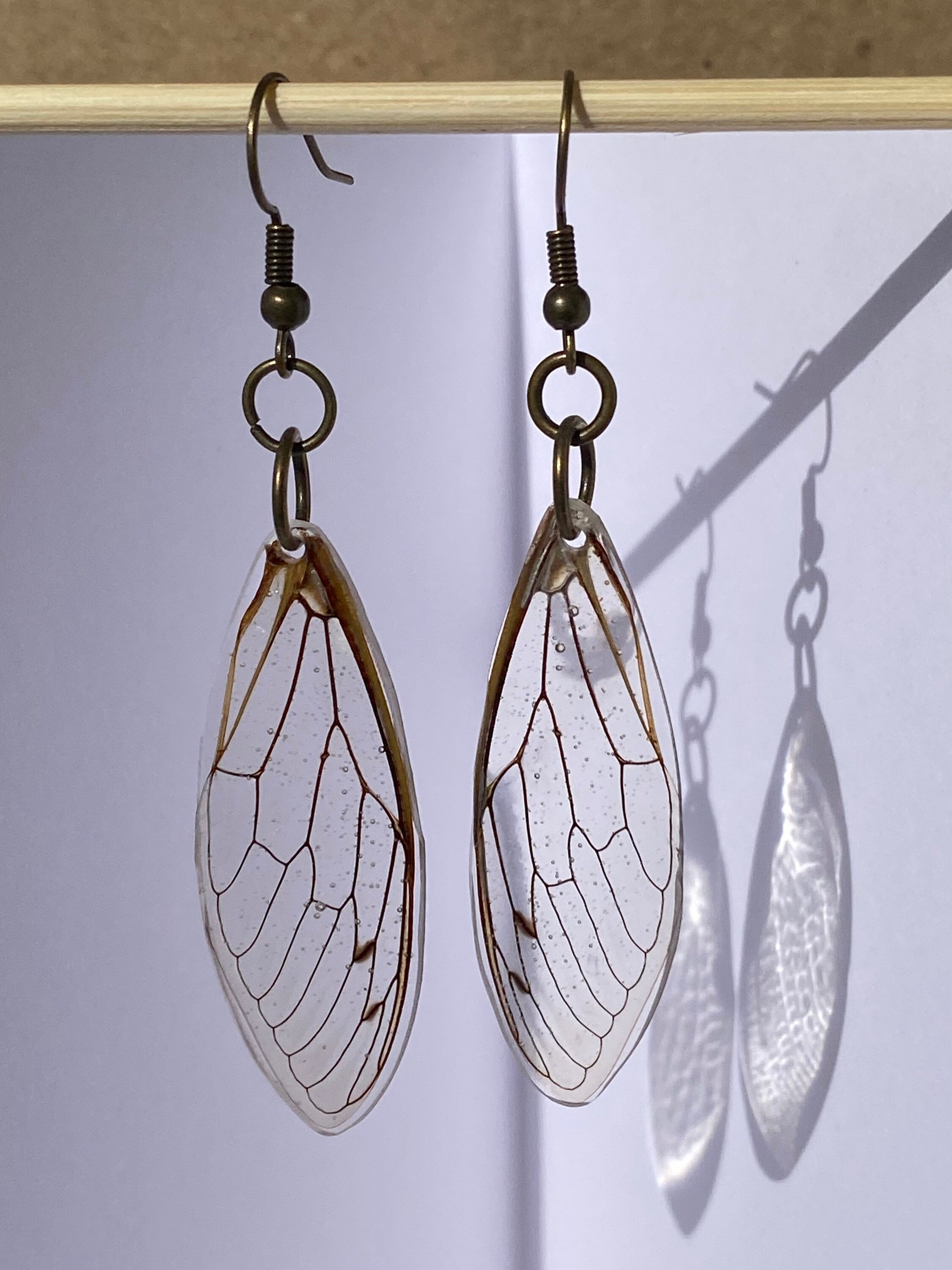 Cicada Wing Earrings Resin Embedded Insect Wing Jewelry - Etsy
