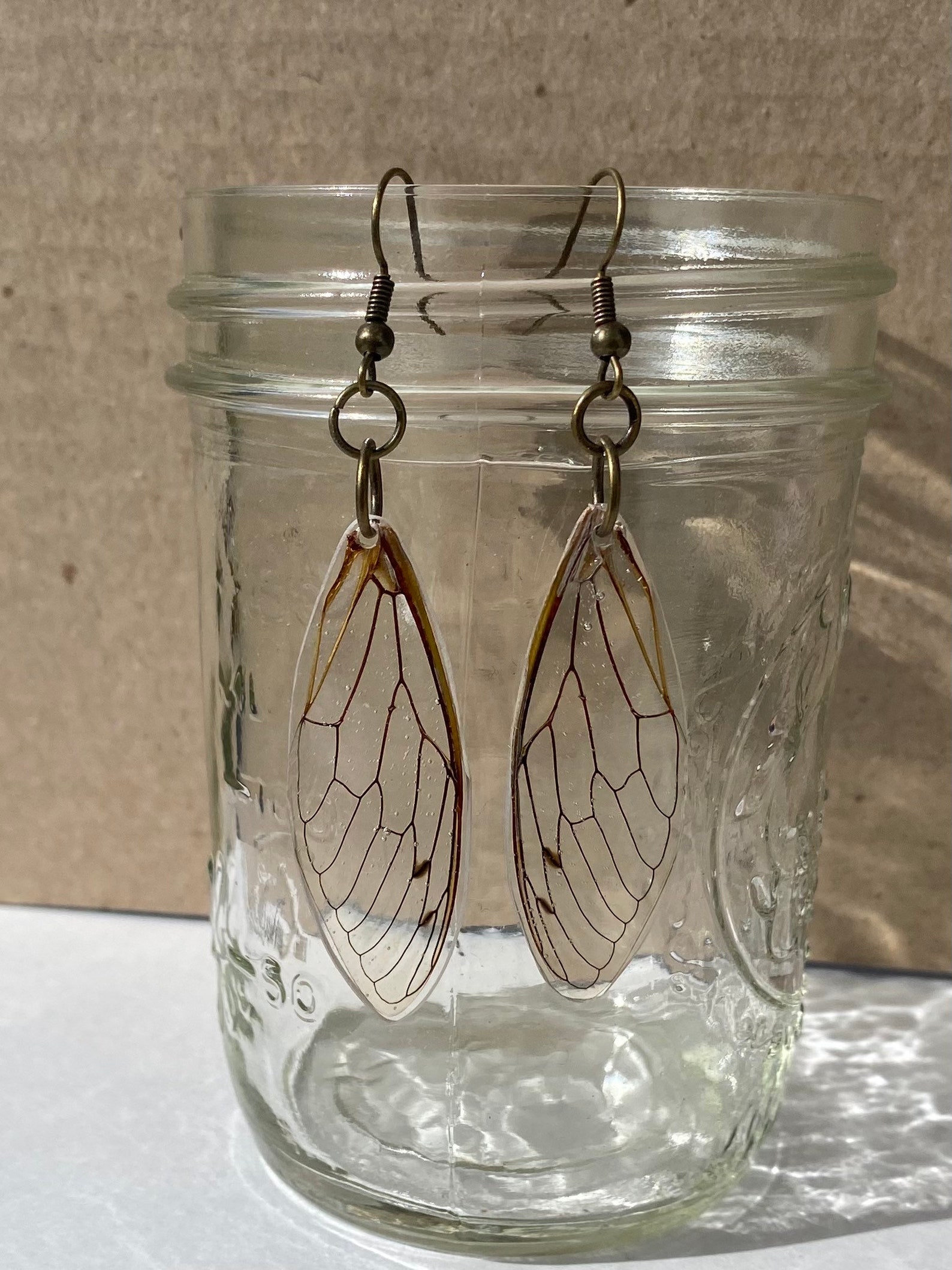 Cicada Wing Earrings Resin Embedded Insect Wing Jewelry - Etsy
