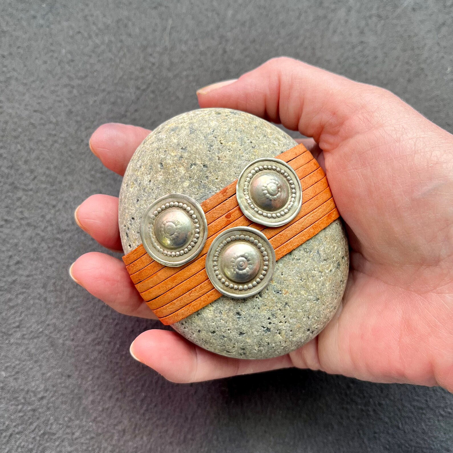 Leather Wrapped Rock, Leather Wrapped Stone, Zen Stone, Wrapped Stone ...