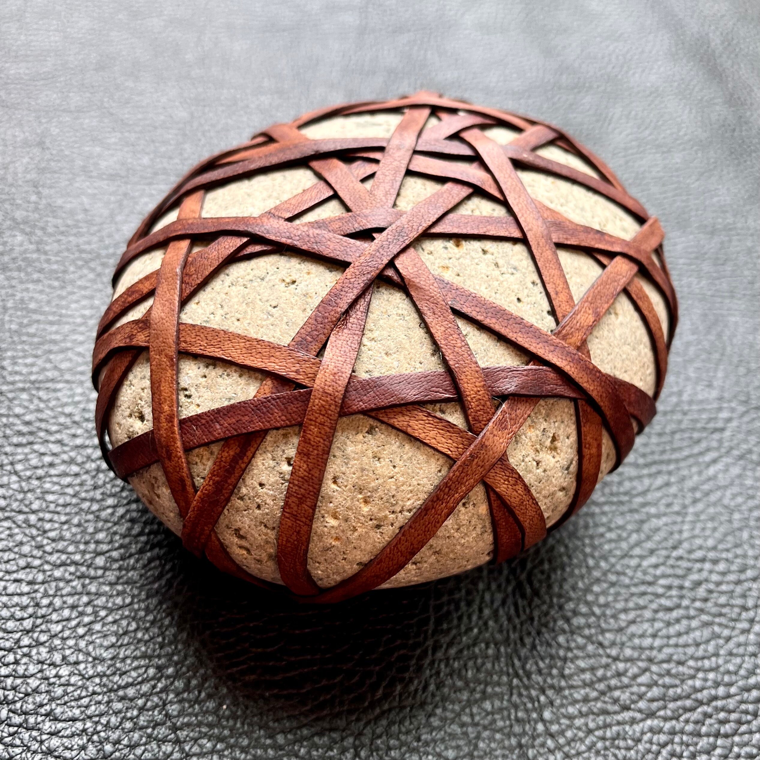 EXTRA LARGE Random Weave Wrapped Rock, Wrapped Stone, Zen Stone ...