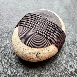 EXTRA LARGE Leather Wrapped Rock, Wrapped Stone, Zen Stone, Meditation ...