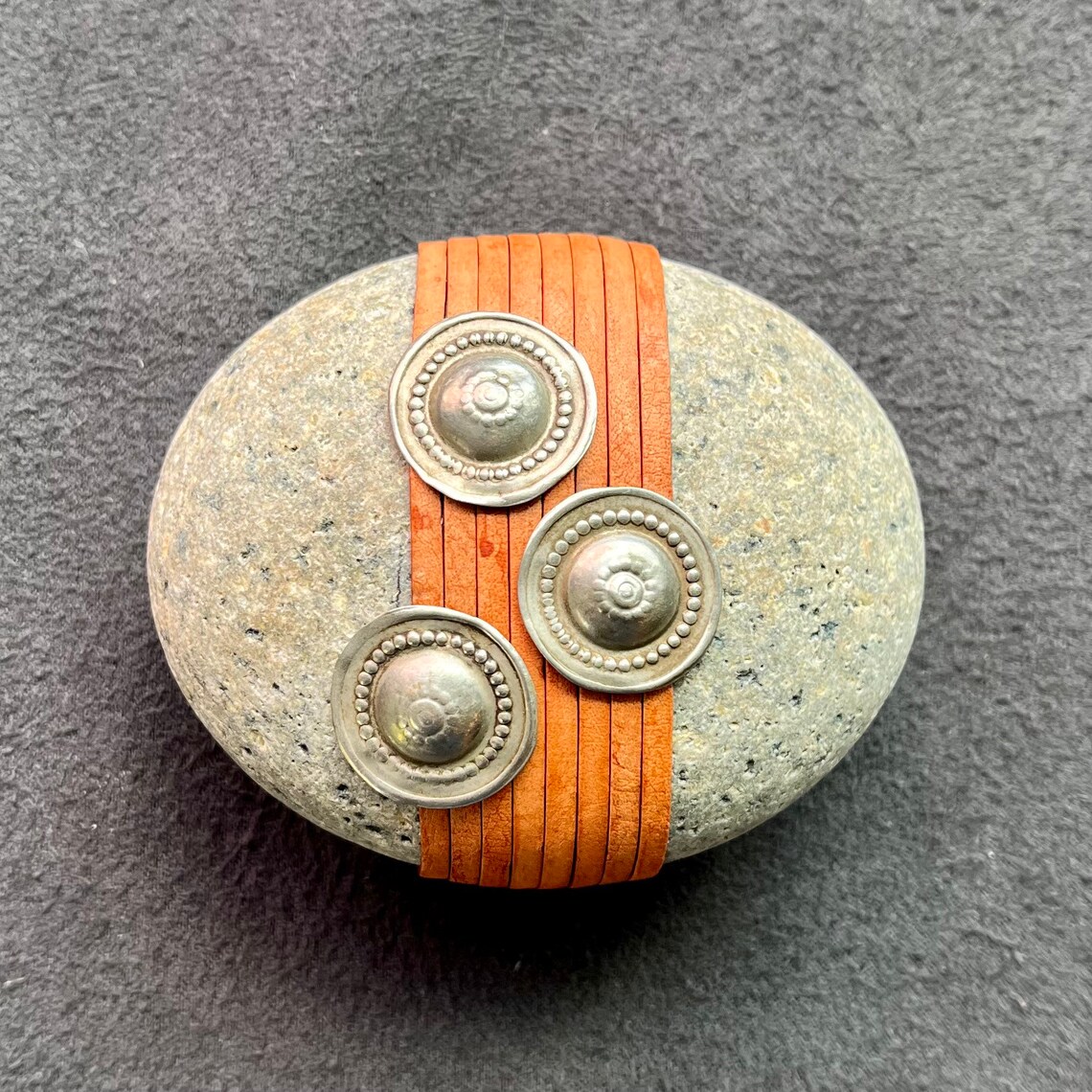 Leather Wrapped Rock, Leather Wrapped Stone, Zen Stone, Wrapped Stone ...