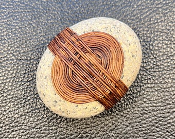 Large Leather Wrapped Rock, Wrapped Stone, Zen Stone, Meditation Stone ...