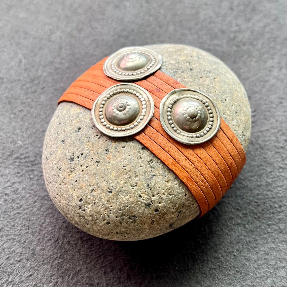 Leather Wrapped Rock, Leather Wrapped Stone, Zen Stone, Wrapped Stone ...