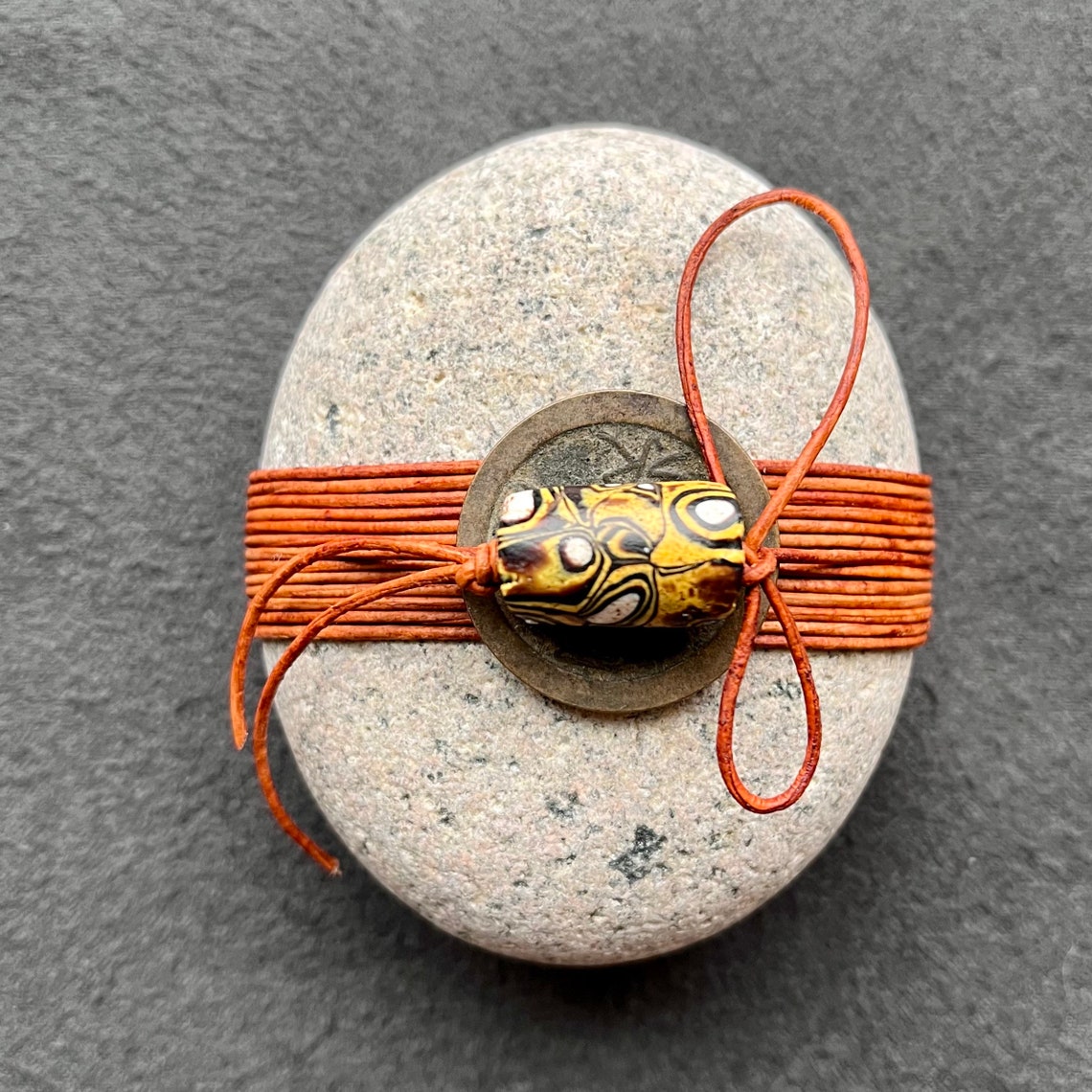 Wrapped Rock, Zen Stone, Wrapped Stone, Leather Wrapped Rock, Serenity ...