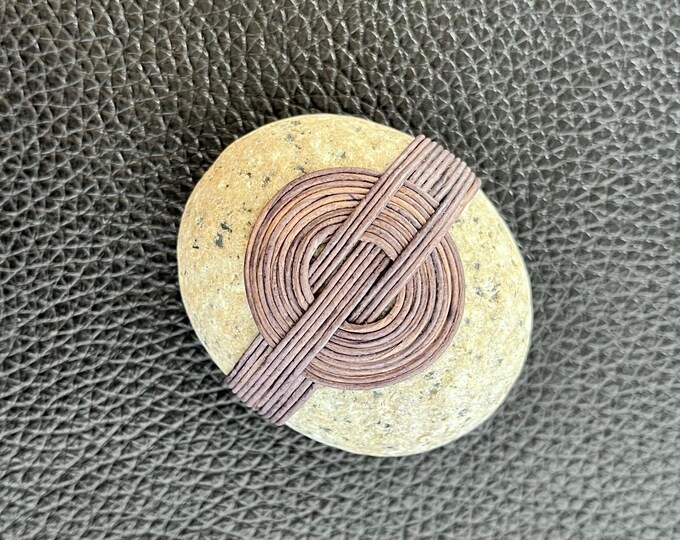Medium Leather Wrapped Rock, Zen Stone, Meditation Stone, Serenity ...