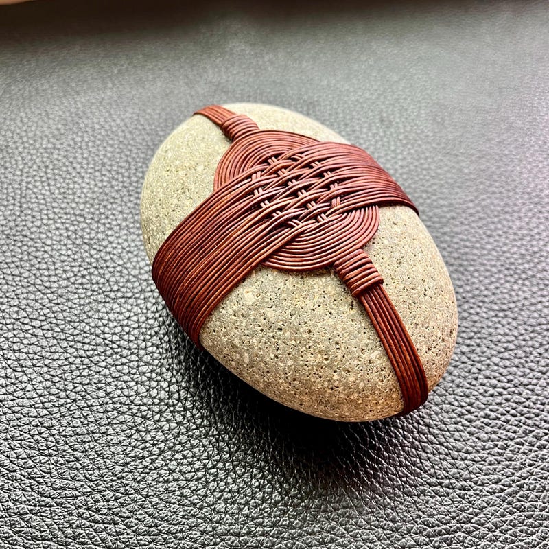 Leather Wrapped Rock - Etsy