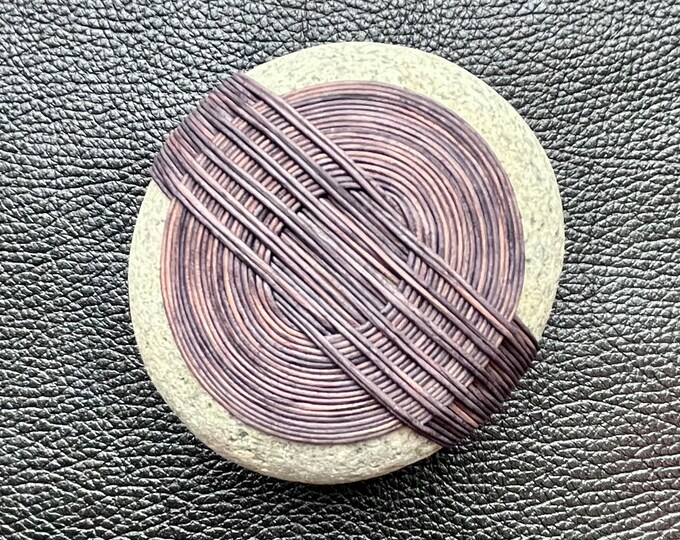 Large Leather Wrapped Rock, Wrapped Stone, Zen Stone, Meditation Stone ...