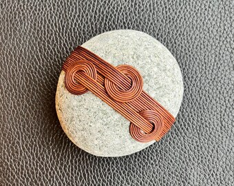 Large Leather Wrapped Rock, Wrapped Stone, Zen Stone, Meditation Stone ...